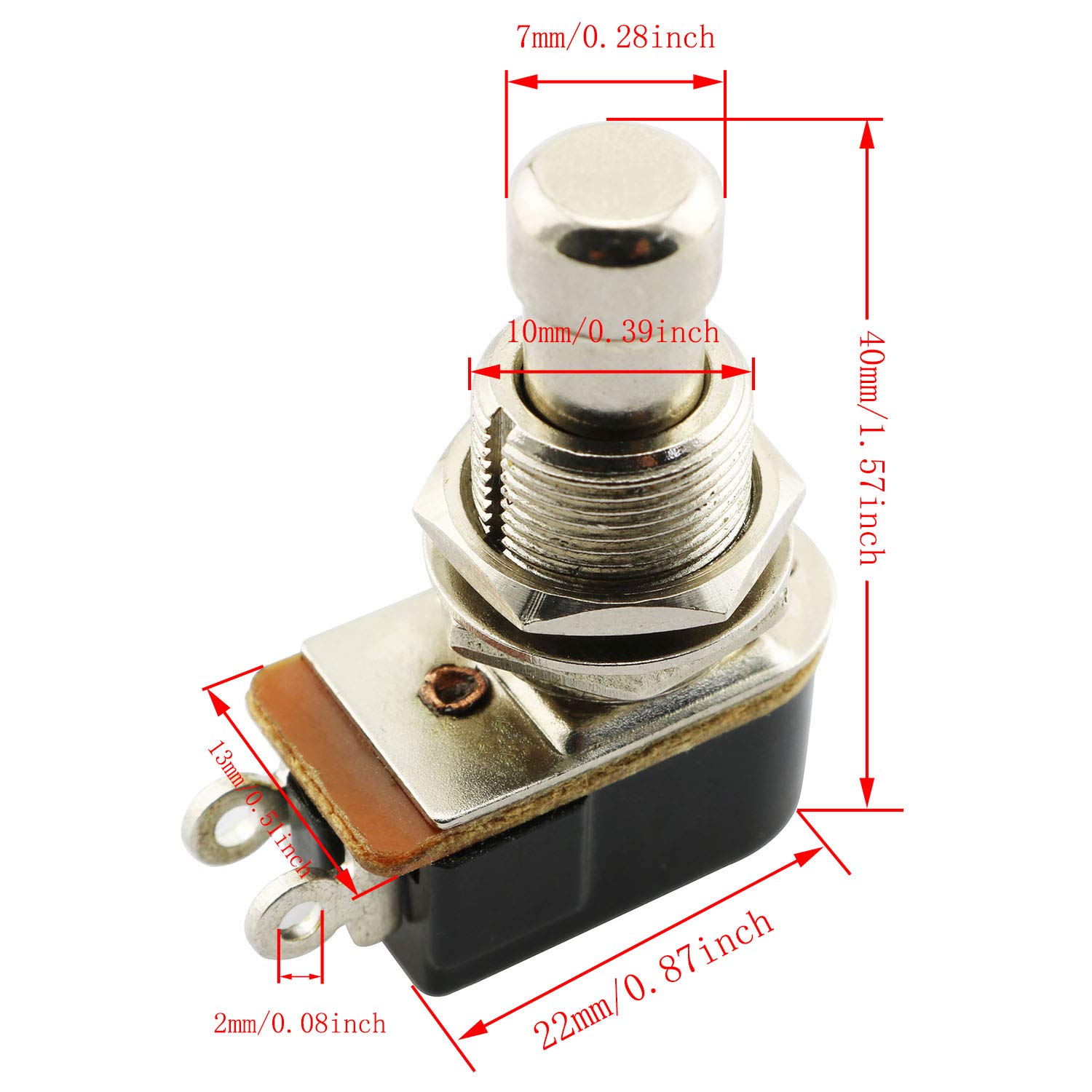 PSCCO Electric Guitar Effects Pedal Box Push Button Momentary Stomp Foot Switch for Electric Guitar Parts