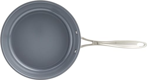 ZWILLING Spirit Ceramic Nonstick Fry Pan with Lid, 9.5-inch, Stainless Steel