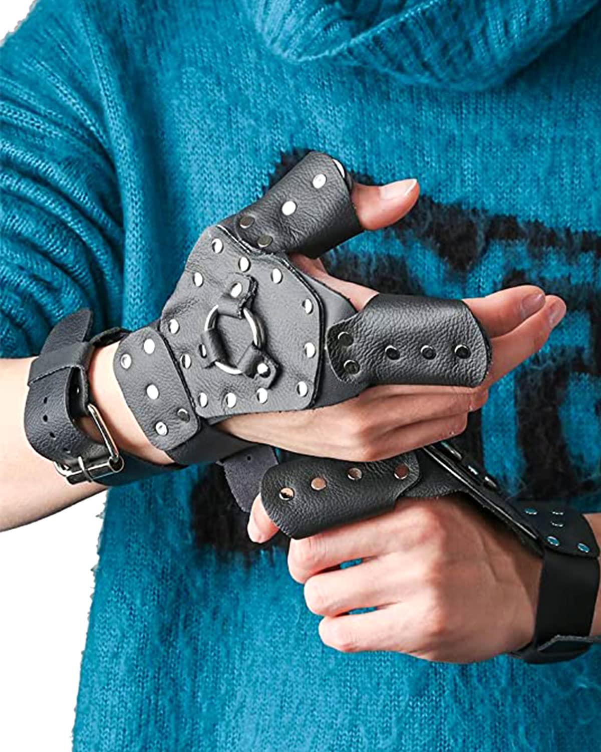 ZYW Protective Leather Bracelets, Durable arm guard tactical gloves, Archery Bow, Slingshot, Hand, Catapult, Protective Gloves, Outdoor Shooting, XX-Large