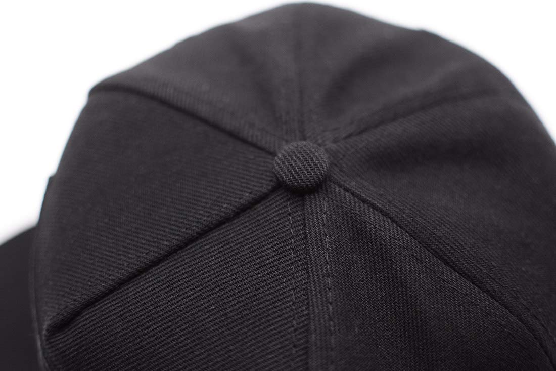 Uphily Black USA American Flag Flat Brim Bill Hat High Profile Patriotic Snapback Baseball Cap for Men or Women