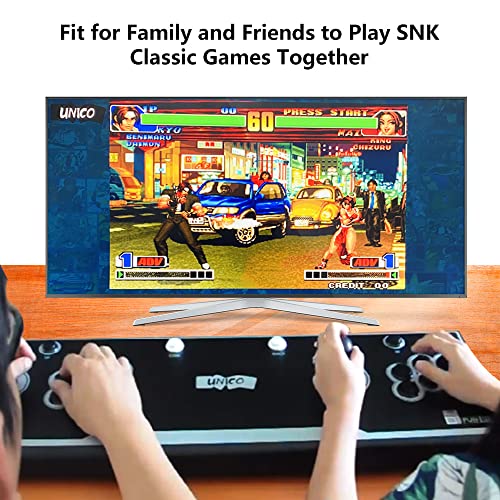 UNICO SNK Game Arcade, 44 Pre-loaded Genuine SNK Games, Two Joysticks for Two Player, HDMI Output to TV/Monitor