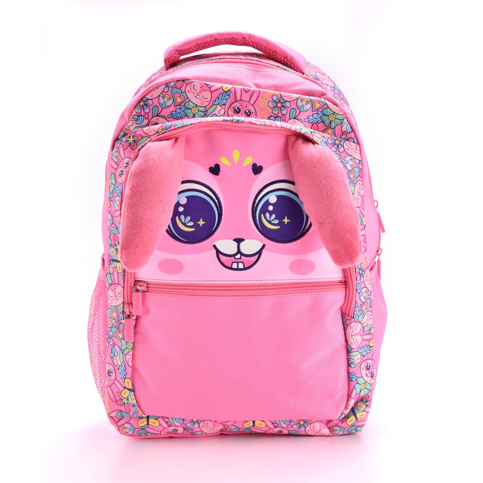 SPENCIL Large Kids Backpack Cute Bunny Print Waterproof Elementary School Backpack for Girls