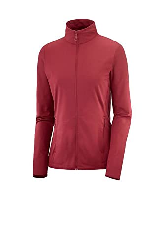Salomon Women's Standard OUTRACK Full Zip MID W, Pomegranate, L