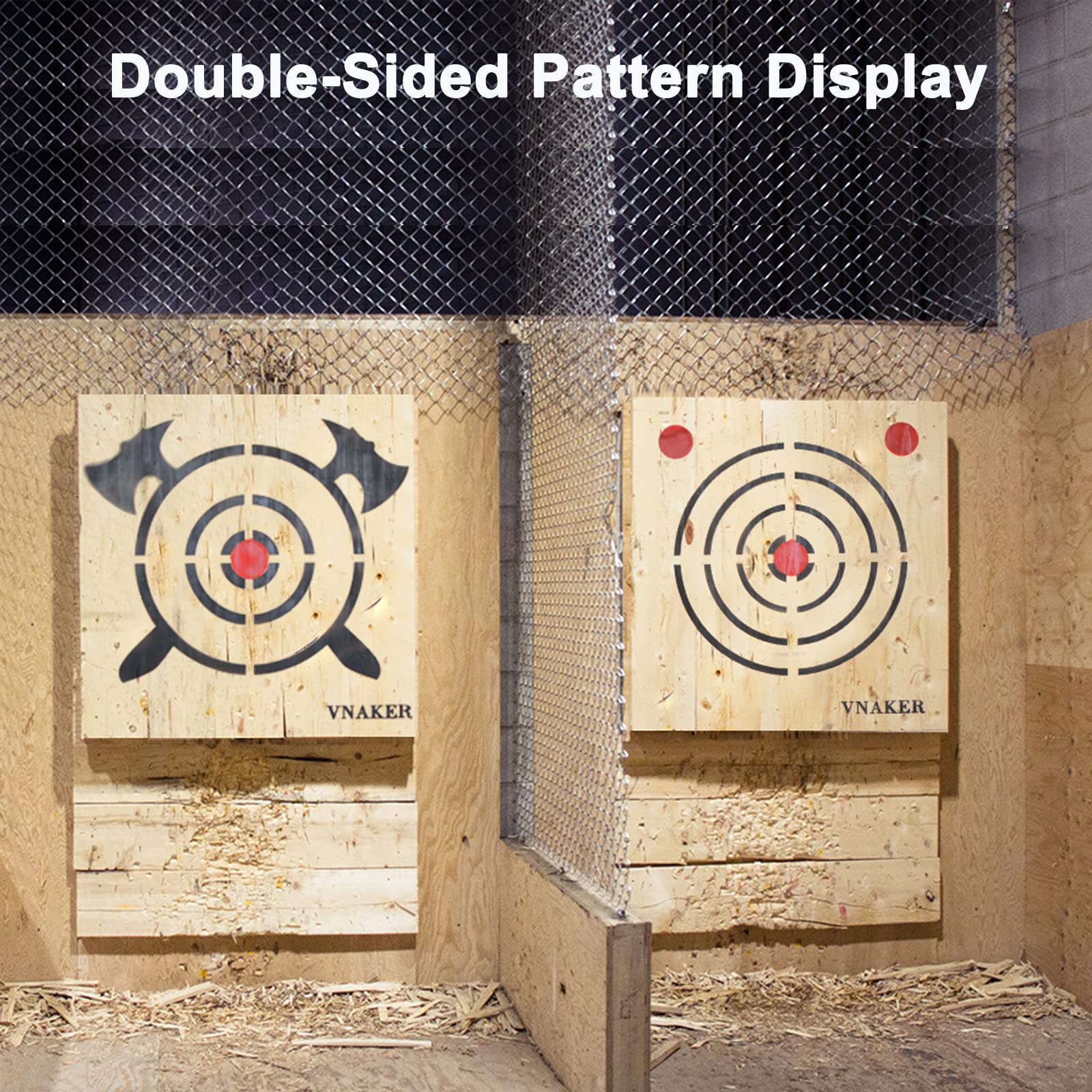 VNAKER Axe Throwing Wooden Target & Knife Throwing Wooden Target with Steel Chain
