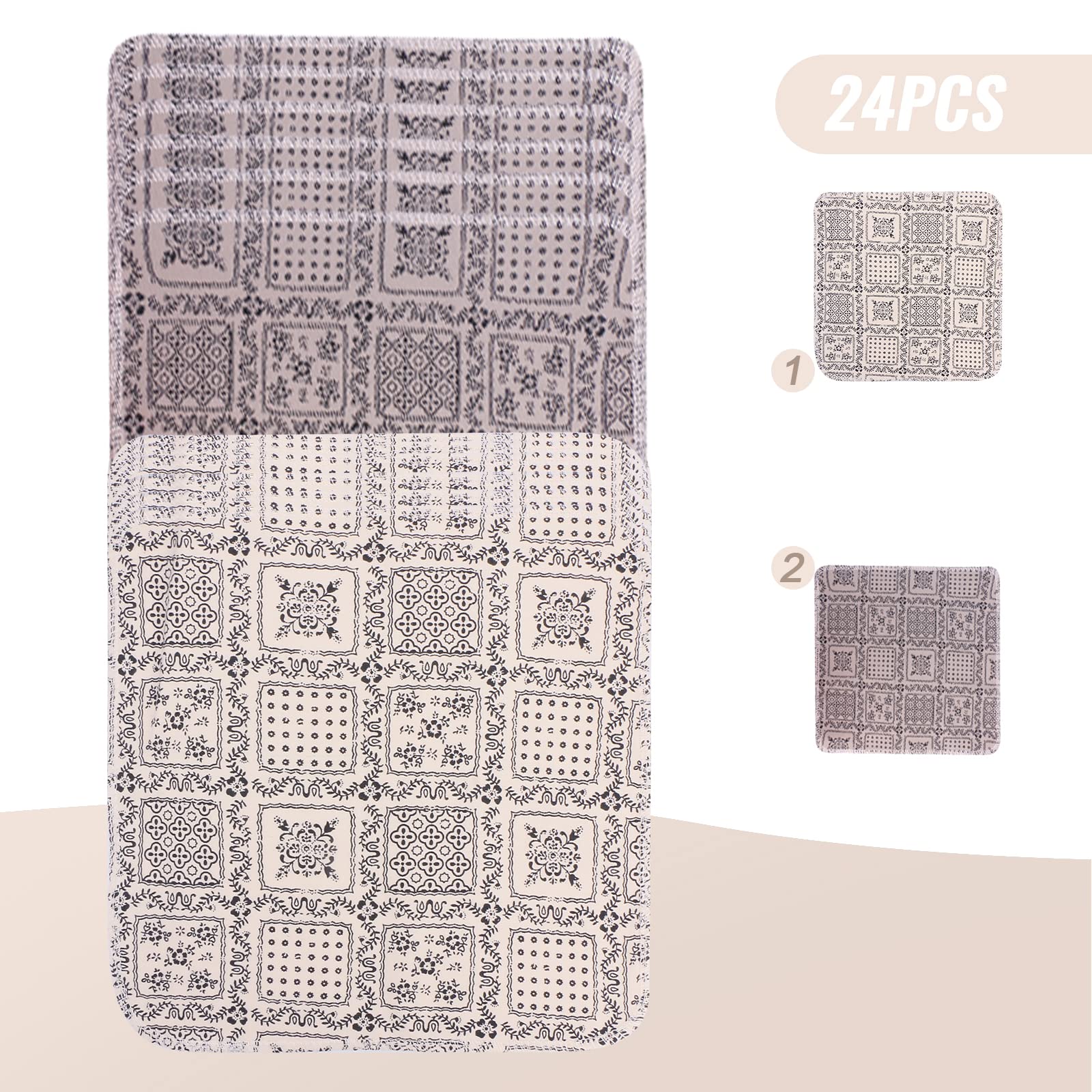UNIMEIX 24 Pack 11.8 Inch Reusable Paper Towels Washable Roll Zero Waste Reusable Napkins Eco Friendly Paperless Towels for Kichen