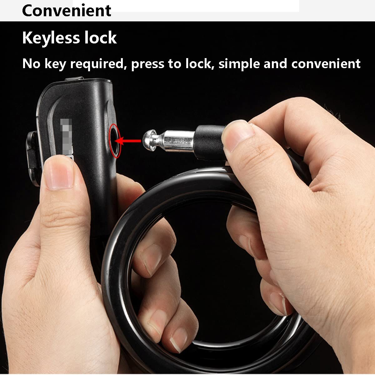 UFFD Bike Lock 3.6 Feet Coiling Bike Cable Lock with Keys Bicycle Chain Lock with Mounting Bracket (Color : Black, Size : 110cmx13mm)