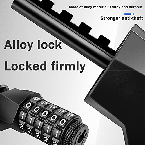 UFFD Bike Lock,5-Digit Resettable Combination Lock with Mounting, 4 Feet Self Coiling Bike Cable Lock Bracket for Bicycle1/2 Inch Diameter (Color : Black, Size : 1.2M)