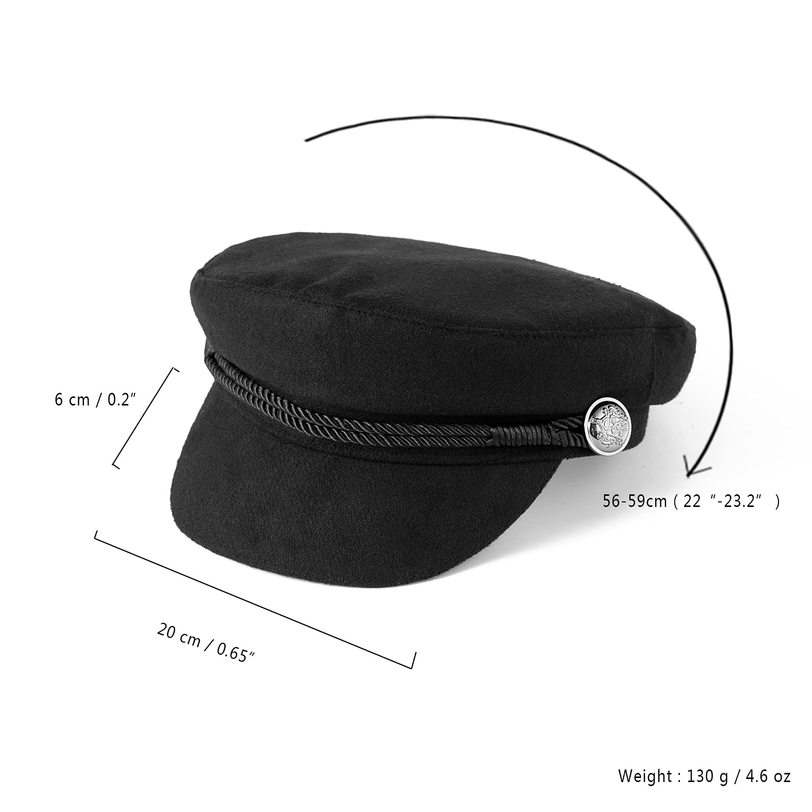 SIYWINA Womens Newsboy Caps Baker Boy Hats Winter Hats Black for Ladies