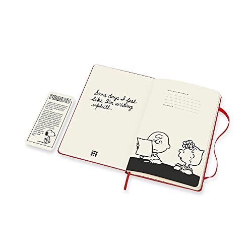 Moleskine Limited Edition Peanuts 12 Month 2022 Weekly Planner, Hard Cover, Large (5" x 8.25"), Scarlet Red