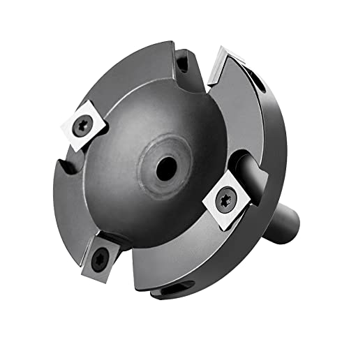 SpeTool CNC Spoilboard Surfacing Router Bit,1/2 Inch Shank 3 Inch Cutting Diameter, 2+2 Carbide Insert Slab Flattening Router Planer Bit for Woodworking Mill Planing
