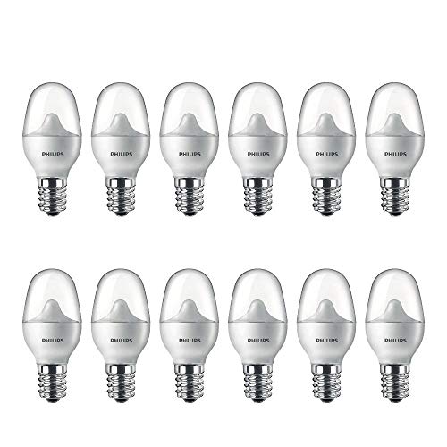 Philips LED Flicker-Free C7 Night Light Bulb, Non-Dimmable, 30 Lumen, Soft White Light (2700K), .05W=7W, E12 Base, 12-Pack