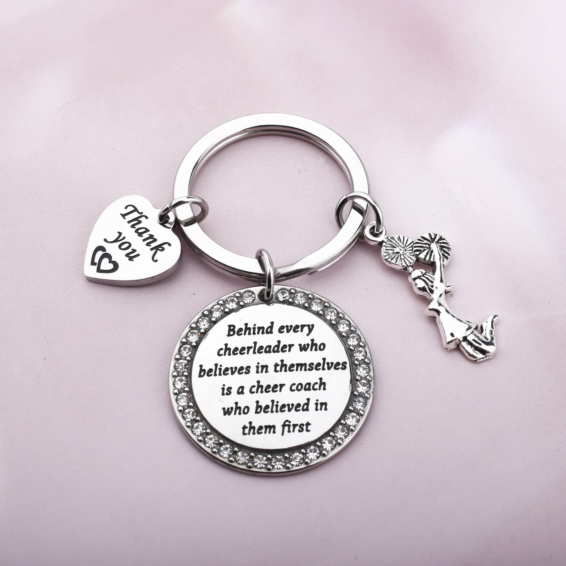 YWQBZ Cheer Coach Keychain Cheerleader Mom Keychain Cheer Coach Gift Cheerleading Coach Appreciation Gift (Cheer Coach KS)