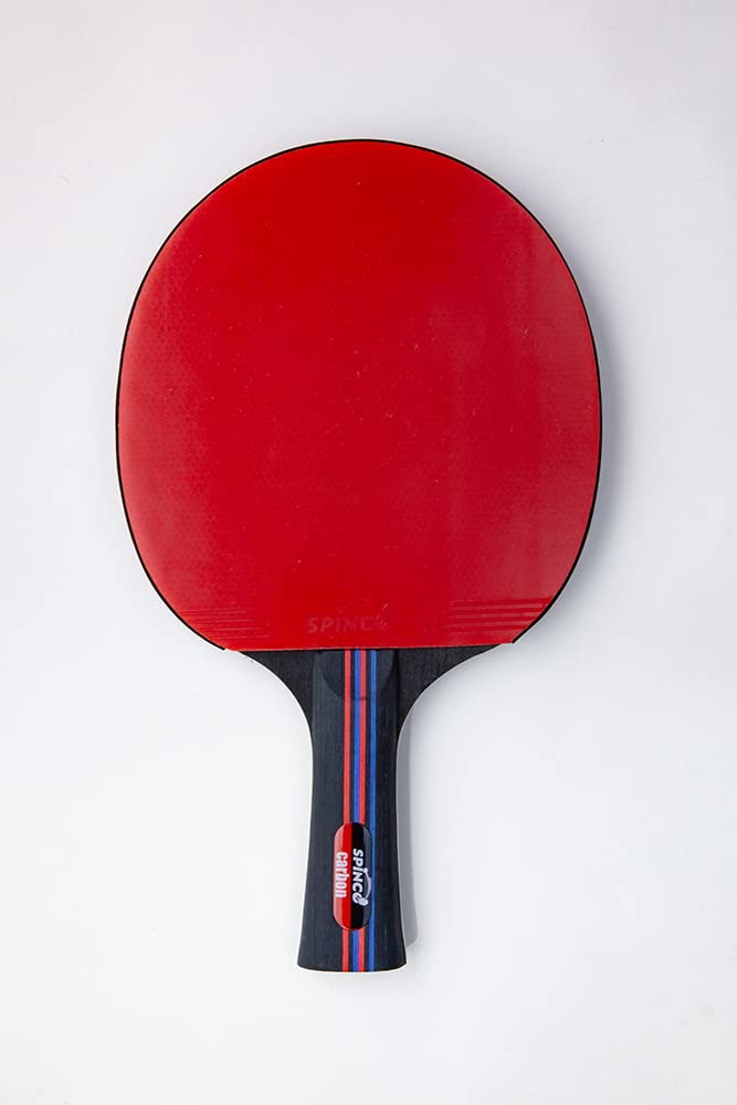 Spinco Carbon Pro Ping Pong Paddle Set of 4 | 2 Layer Carbon Blade with 5 ply Wood | Eight 3-Star Premium 40 + ABS Balls | Beautiful Storage Case.
