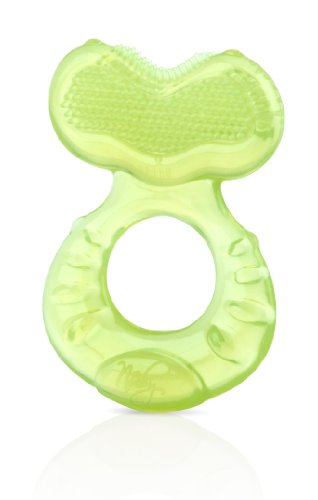 Nuby Silicone Teethe-eez Teether with Bristles, Includes Hygienic Case, Colors May Vary