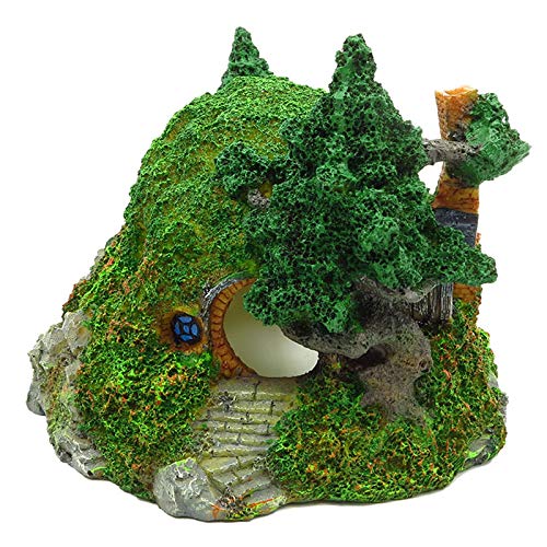 Sdtom Aquarium Decorations Fish Tank Ornament Reptile House Shelter Decor Aquarium Hillside with Betta Cave