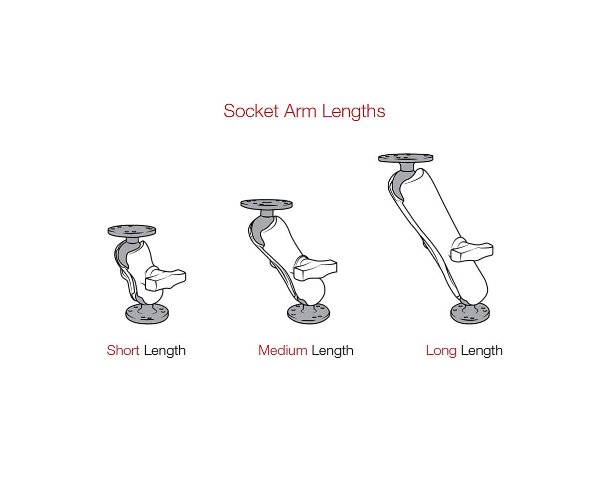 RAM Mounts RAP-404U Tough-Claw Medium Clamp Ball Base with C Size 1.5" Ball for Rails 1" to 1.6"