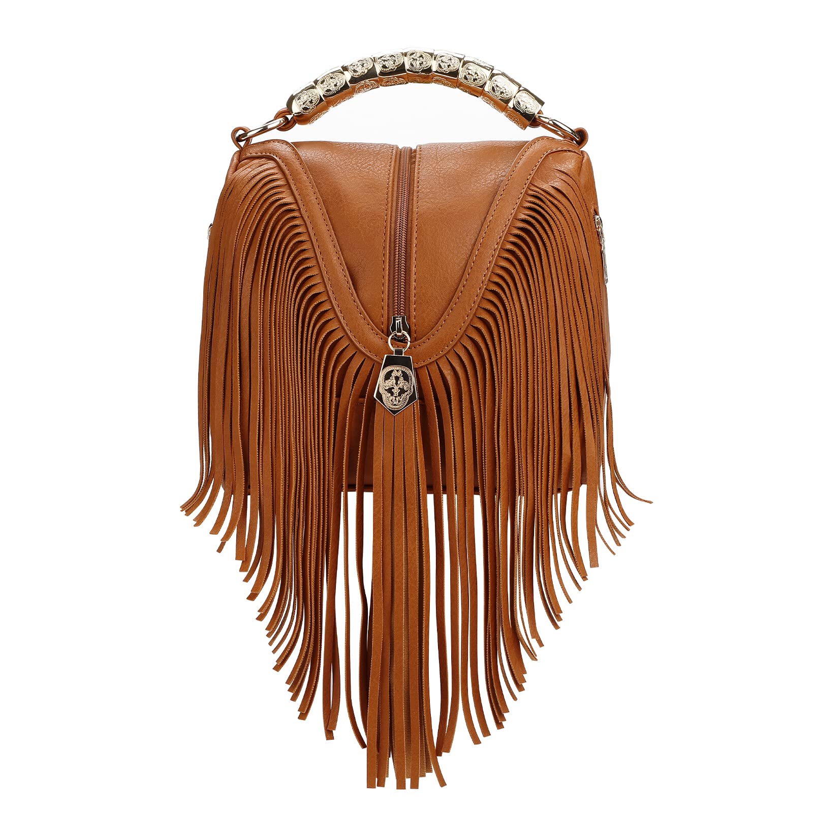 UKENENG Women's Crossbody Bag Shoulder Bag with Tassel (Black)