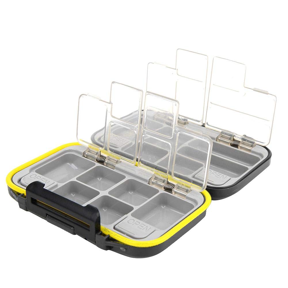 Valentine's Day Carnival Fishing Tackle Box, Fishing Tackle Storage Bag, ABS Waterproof Fishing Tackle Box Bait Lure Hooks Storage Case Organizer Container Accessory(Black)