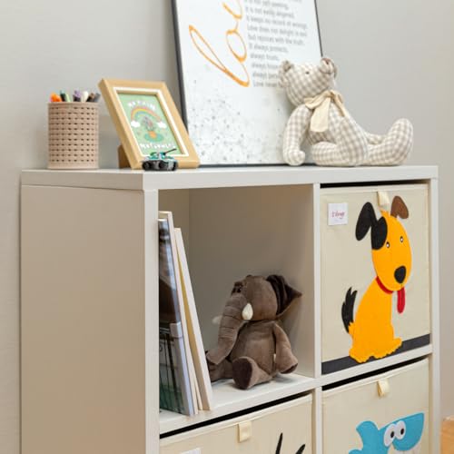 Vmotor Foldable Animal Canvas Storage Toy Box/Bin/Cube/Chest/Basket/Organizer For Kids, 13 inch(Fox)