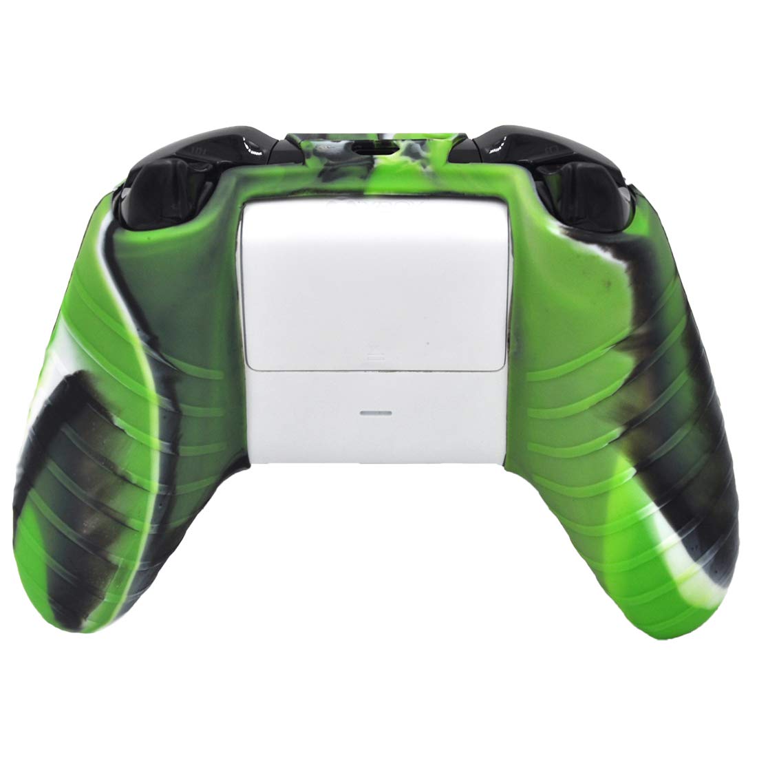 SKINOWN Silicone Grip Case Anti-Slip Protective Cover for Xbox One Controller with 8 Thumb Grips(Camouflage Green)