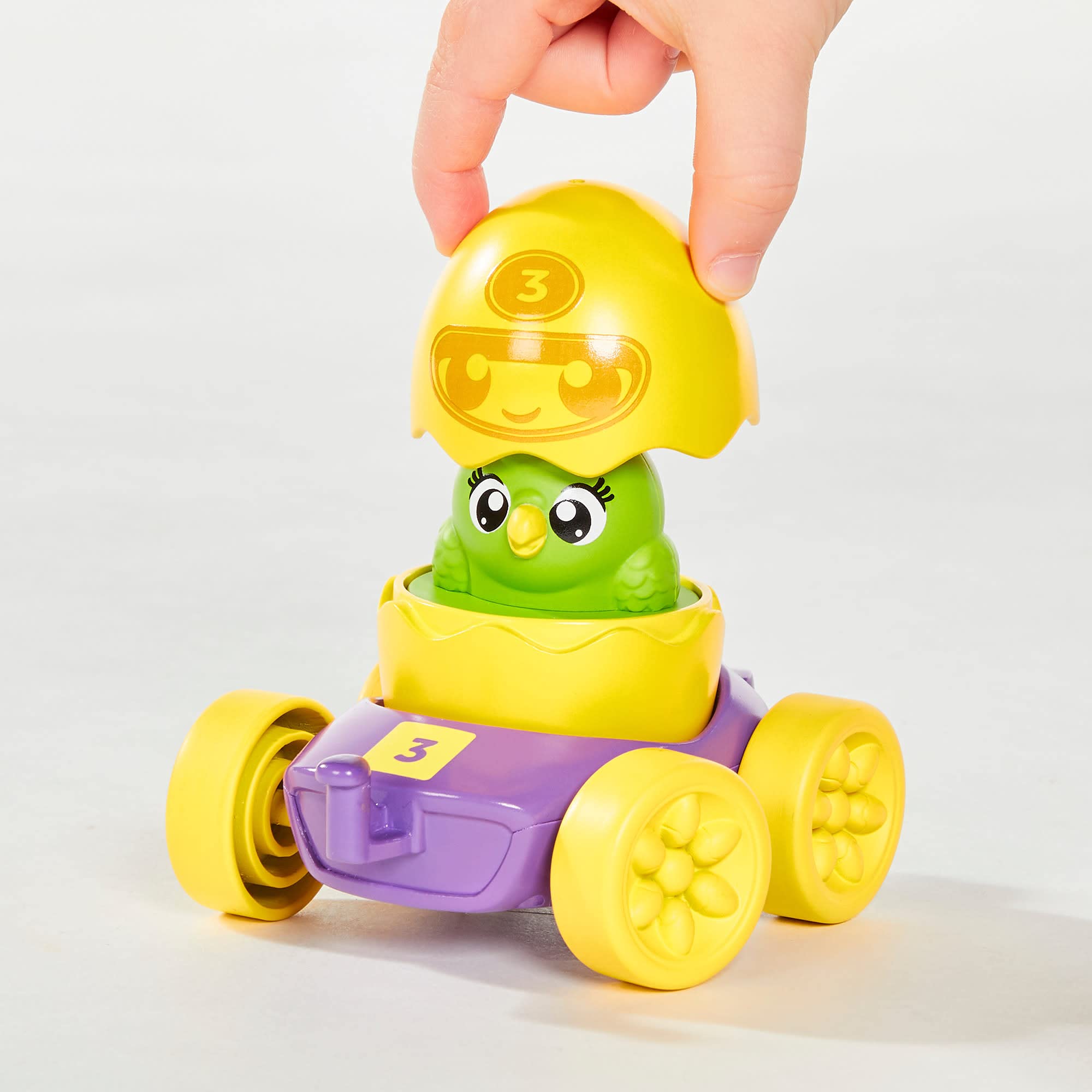 Toomies Hide & Squeak Egg Racers, Color Matching, Sorting Toy, 12+ Months