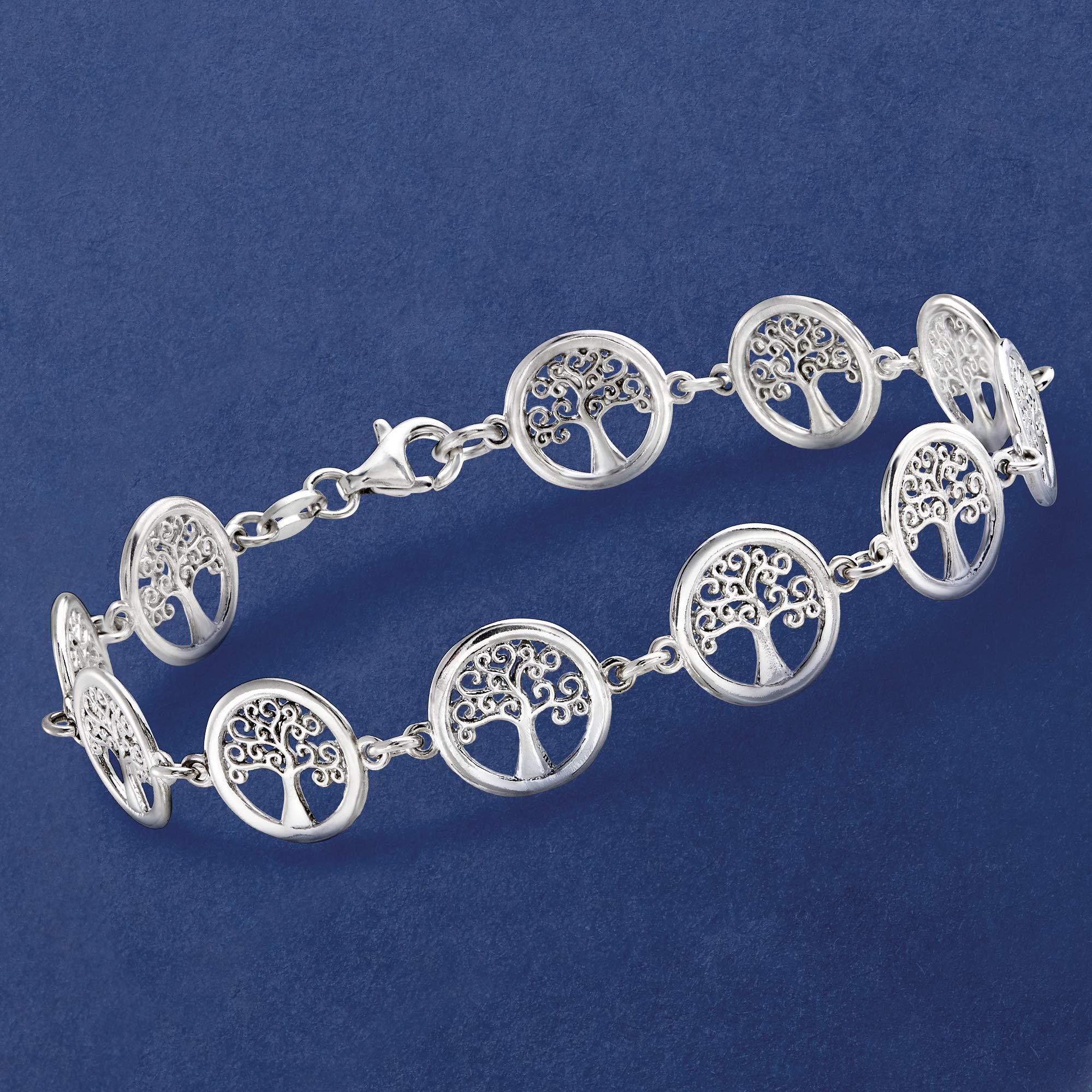 Ross-Simons Italian Sterling Silver Tree Of Life Bracelet. 8 inches