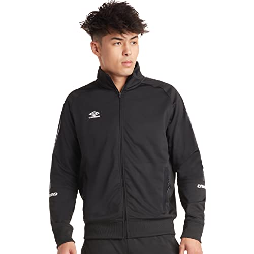 Umbro Men's Standard Taped Track TOP, Black, XX-Large