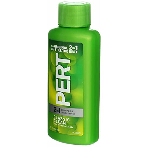 Pert Plus 2-in-1 Shampoo & Conditioner, Classic Clean 1.70 oz (Pack of 6)