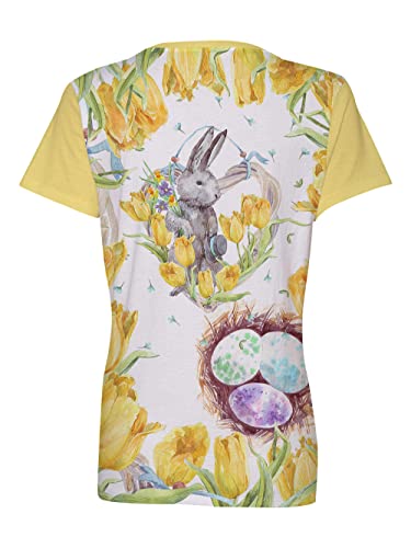 Womens Easter Shirt Loose Short Sleeve Easter Bunny Graphic Tshirts Casual Lucky Cute Animal Print Pullover Tops