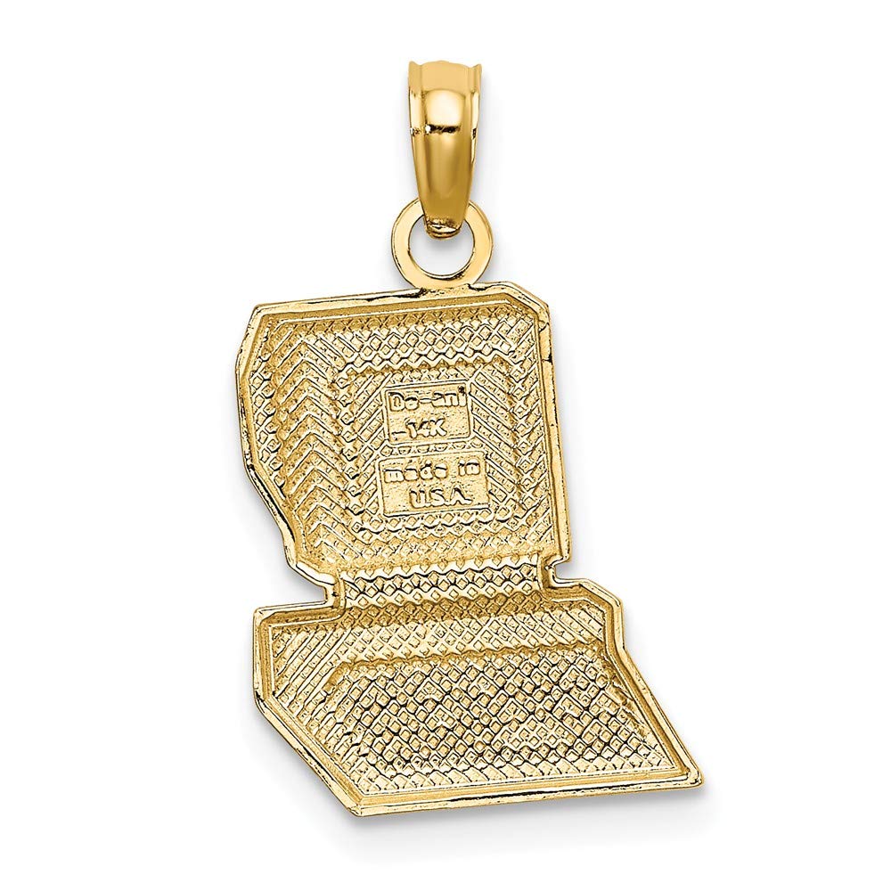 Solid 14k Yellow Gold Computer Wiz Charm Pendant - 15mm x 13mm
