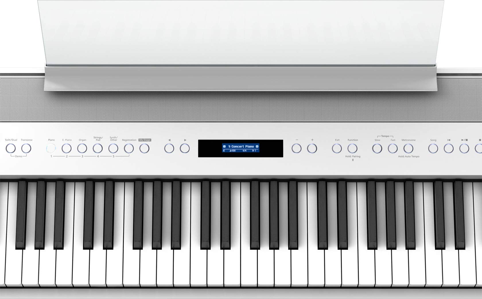 Roland FP-60X 88-Key Digital Piano - White Bundle with Adjustable Stand, Bench, Deluxe Sustain Pedal, Instructional DVD, Online Piano Lessons, and Austin Bazaar Polishing Cloth - White