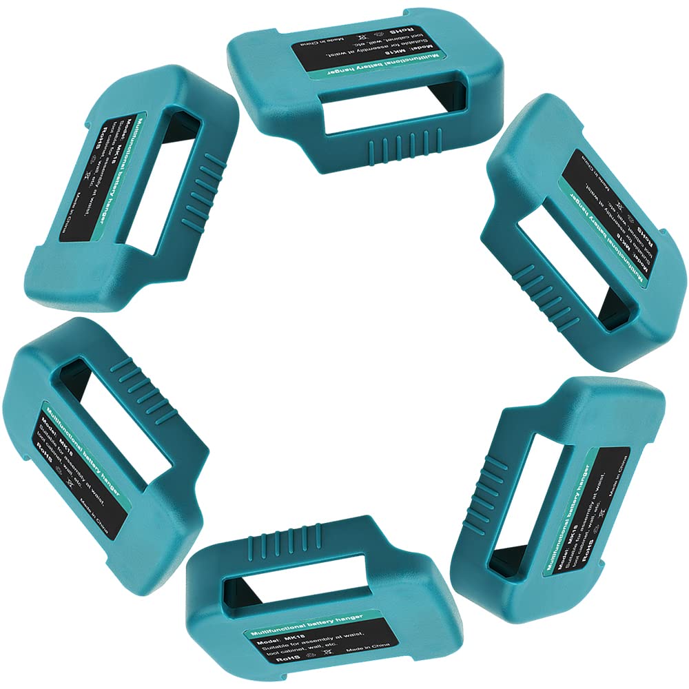 TENMOER 6 Pack Battery Storage Rack Battery Holder Case Compatible with Makita/Bosch 18V Battery Wall Mount