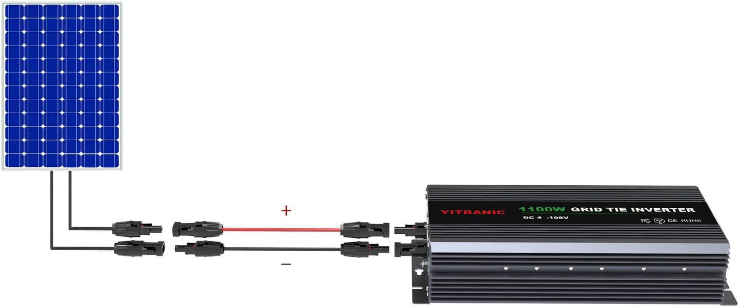 YITRANIC 1100 Watt Grid Tie Solar Inverter DC 46V - 114V to AC 110V 120V 60Hz with MPPT Function