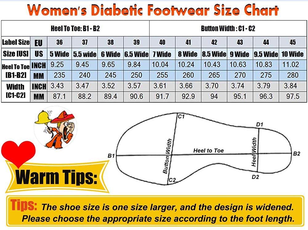 W&Le-Slippers Women's Wide Width Walking Shoes with Adjustable Closures, Air Cushion Breathable Mesh Sneakers for Elderly Diabetic Edema Swollen Feet(BK-GY,7) Black-Grey