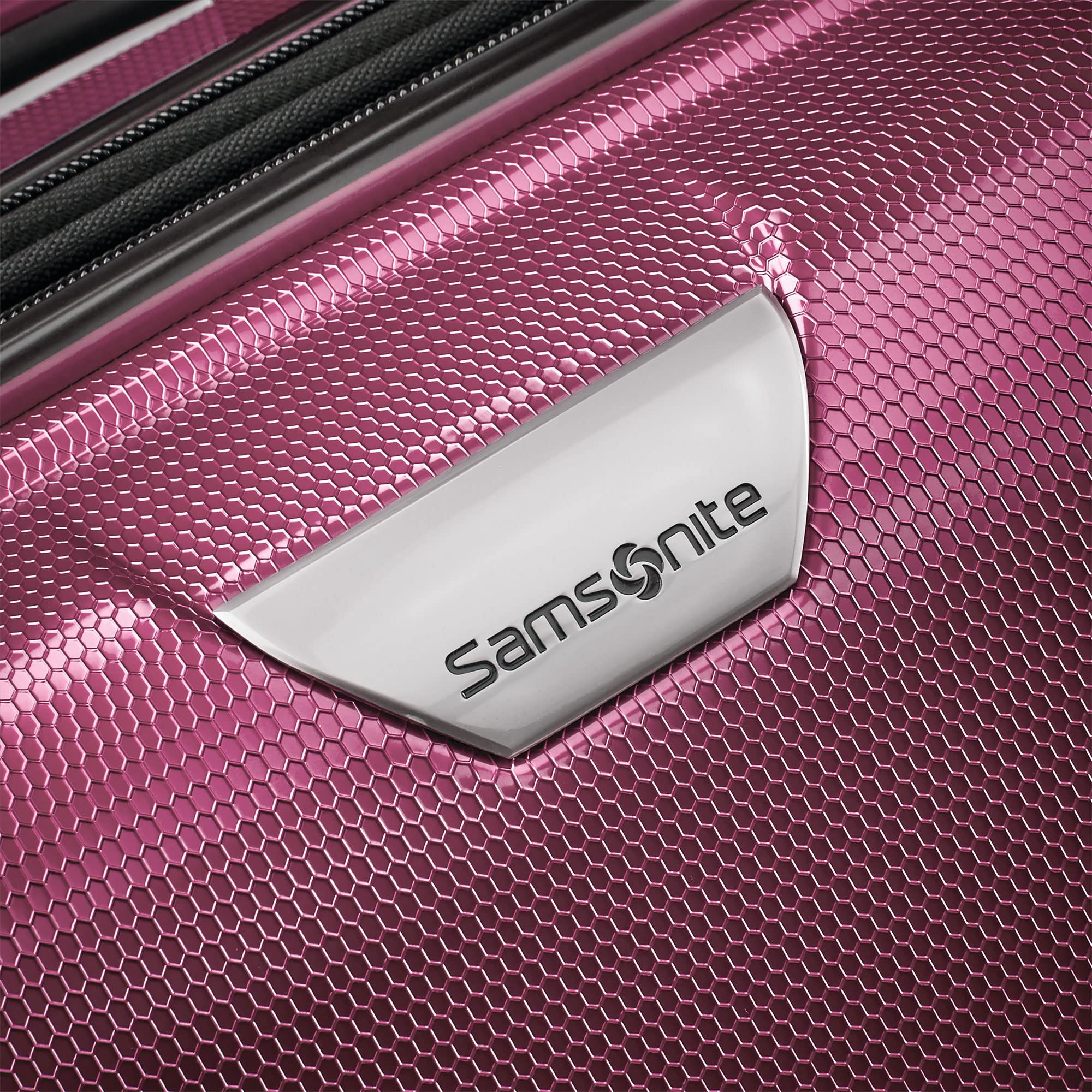 Samsonite SWERV DLX Spinner 4 Wheel 21 Inch Hard Side Travel Suitcase with Side Carry Handle, Telescopic Handle, and TSA Lock, Solar Rose