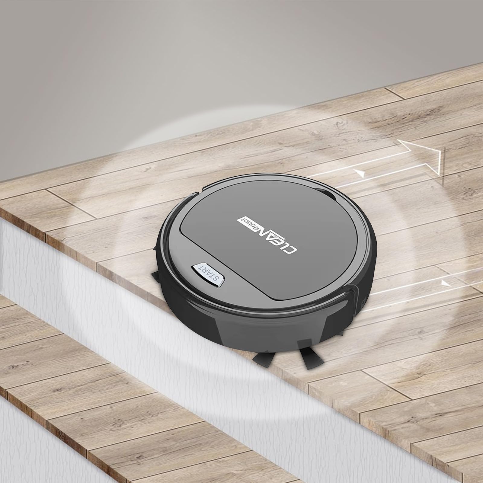 Robot Vacuum and Mop, 3 in 1 Robotic Vacuum Cleaner with Watertank/Dustbin/Brush, Blocked by Hair, Self-Emptying, Reactive Tech Obstacle Avoidance, Ideal for Hard Floor