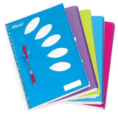 Rexel Joy A4 5 Subject Notebook - Blissful Blue