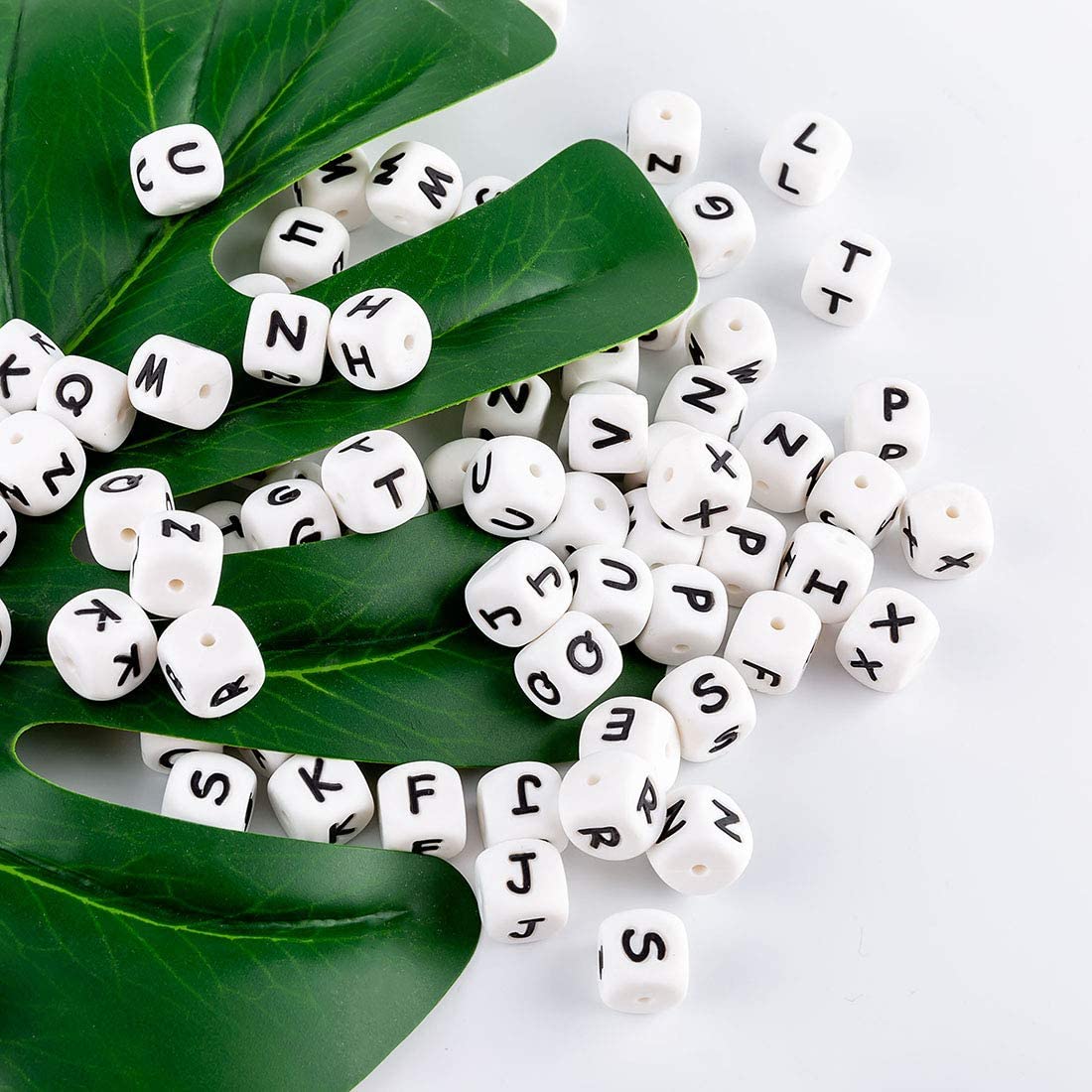 Silicone Beads 104pcs DIY Assorted Beads BPA Free Alphabet Letter Beads Bulk for Baby Name/Letter