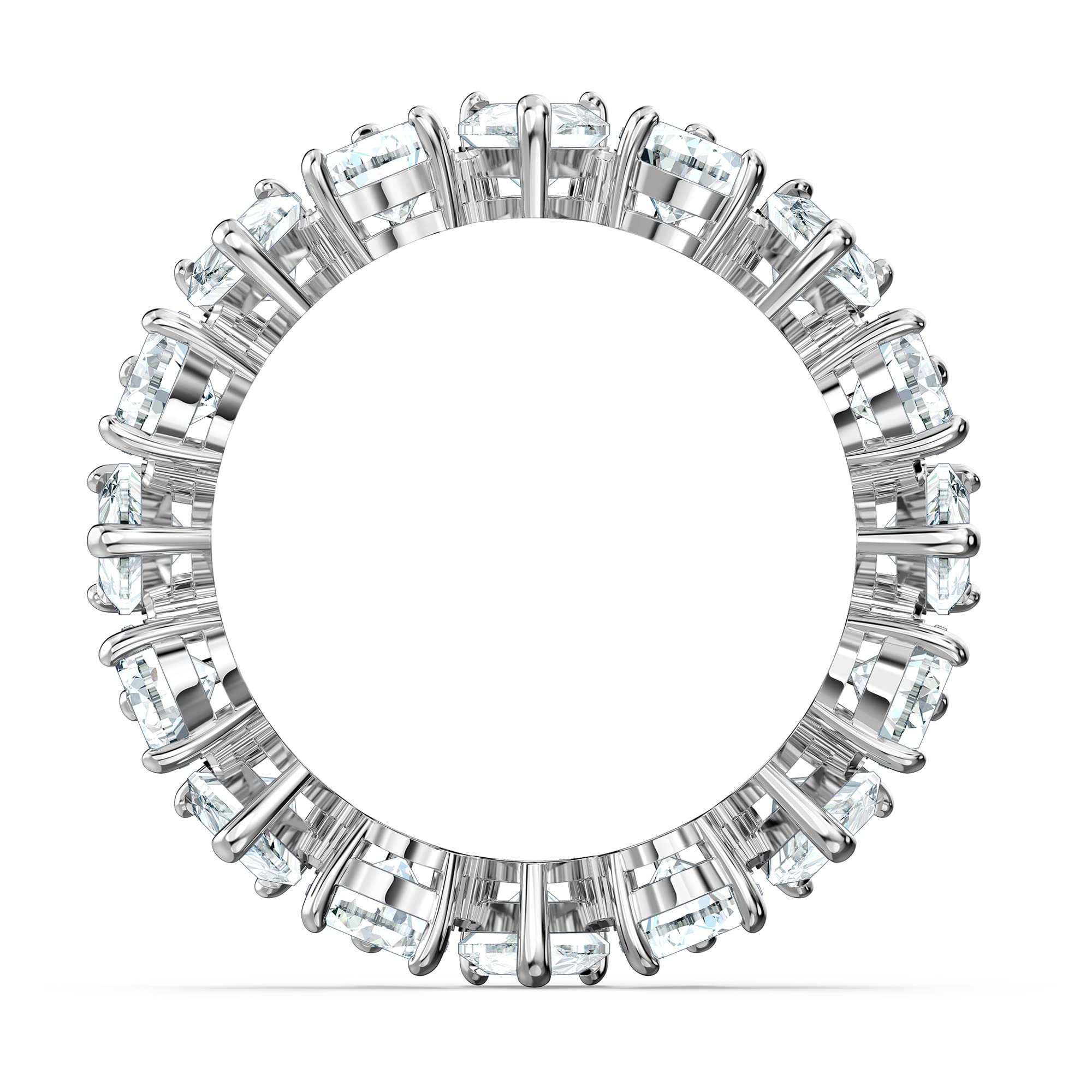 Swarovski Pear Vittore Ring, Ring with Pear-Shaped White Crystal Stones on a Rhodium Plated Setting, Size 6; EU 52