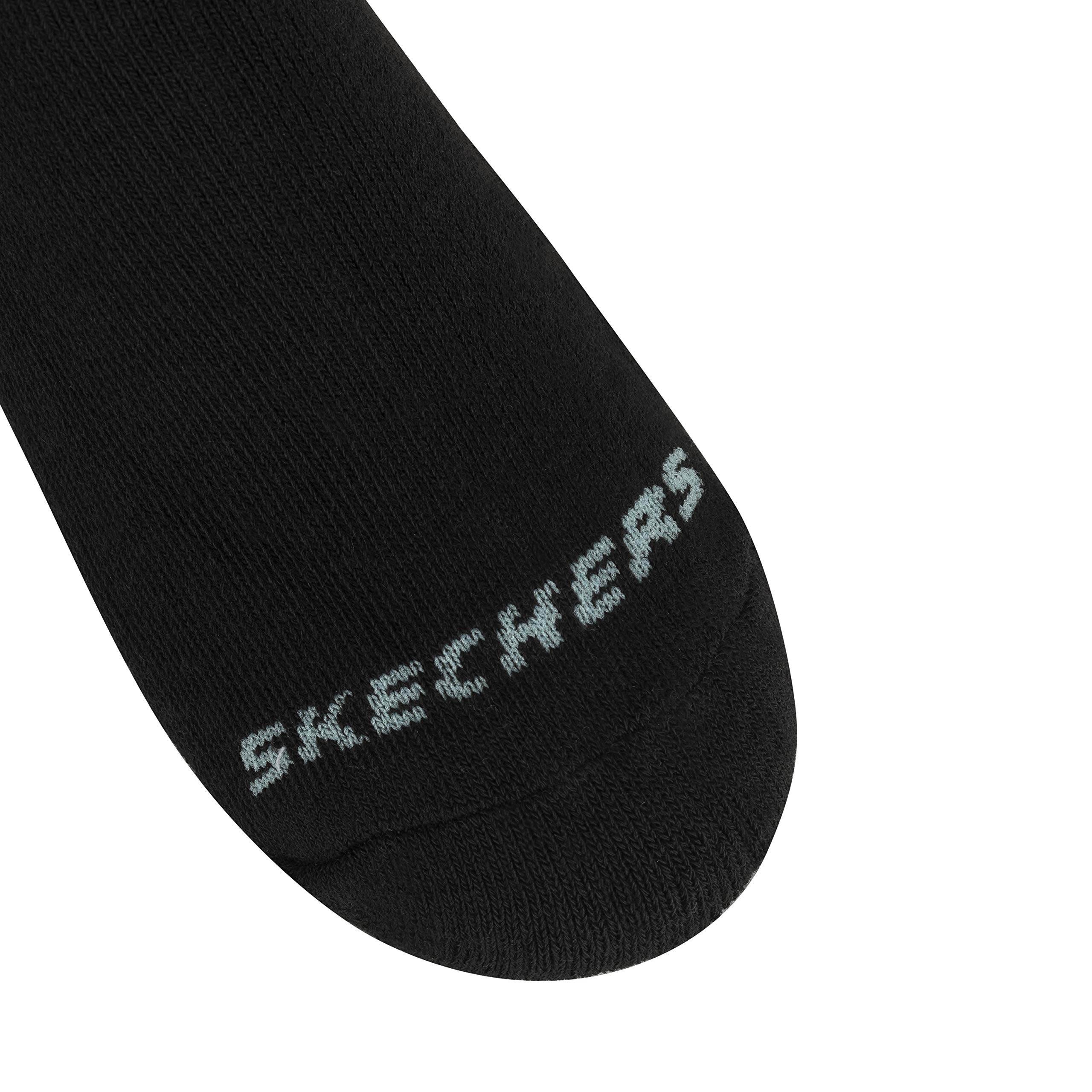 Skechers Kids Girls' Little 10 Pack No Show Socks, Black/Multi, 9-11