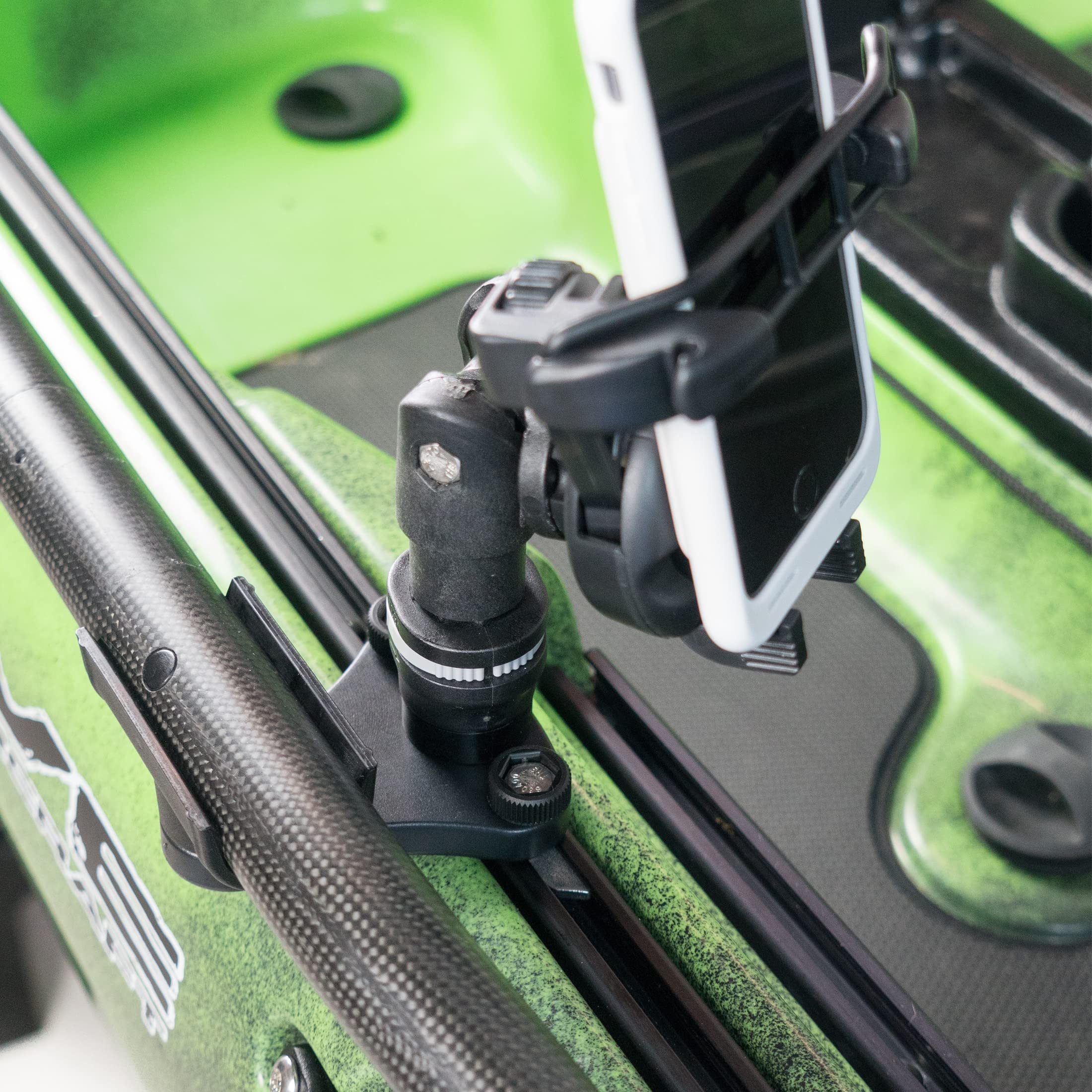 RAILBLAZA QuickGrip Kayak Paddle Holder Clip with Trackmount for Paddle Pole or Landing Net Storage
