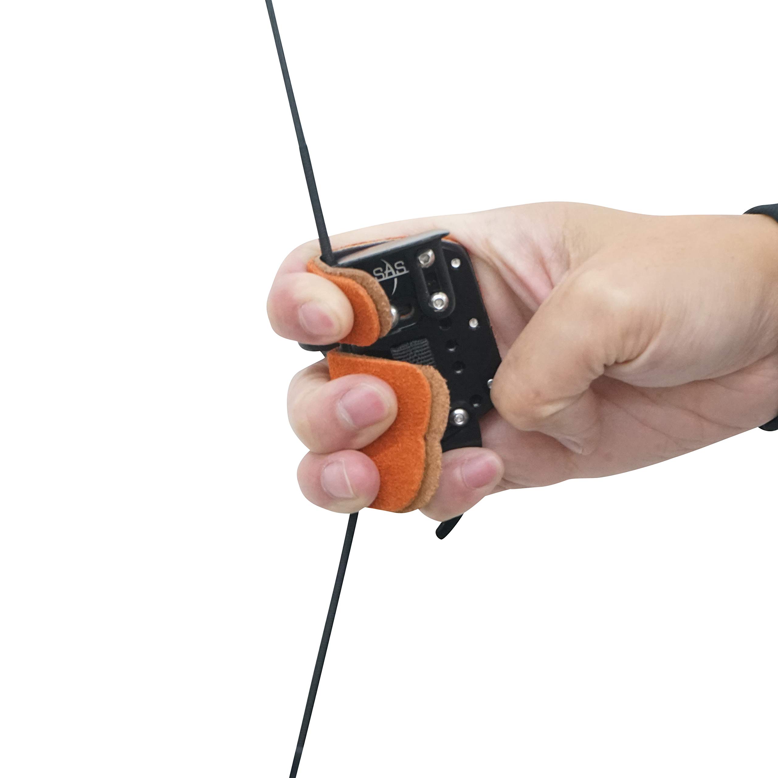 Southland Archery Supply SAS Elite Aluminum Suede and Leather Finger Tab (Black, Medium)
