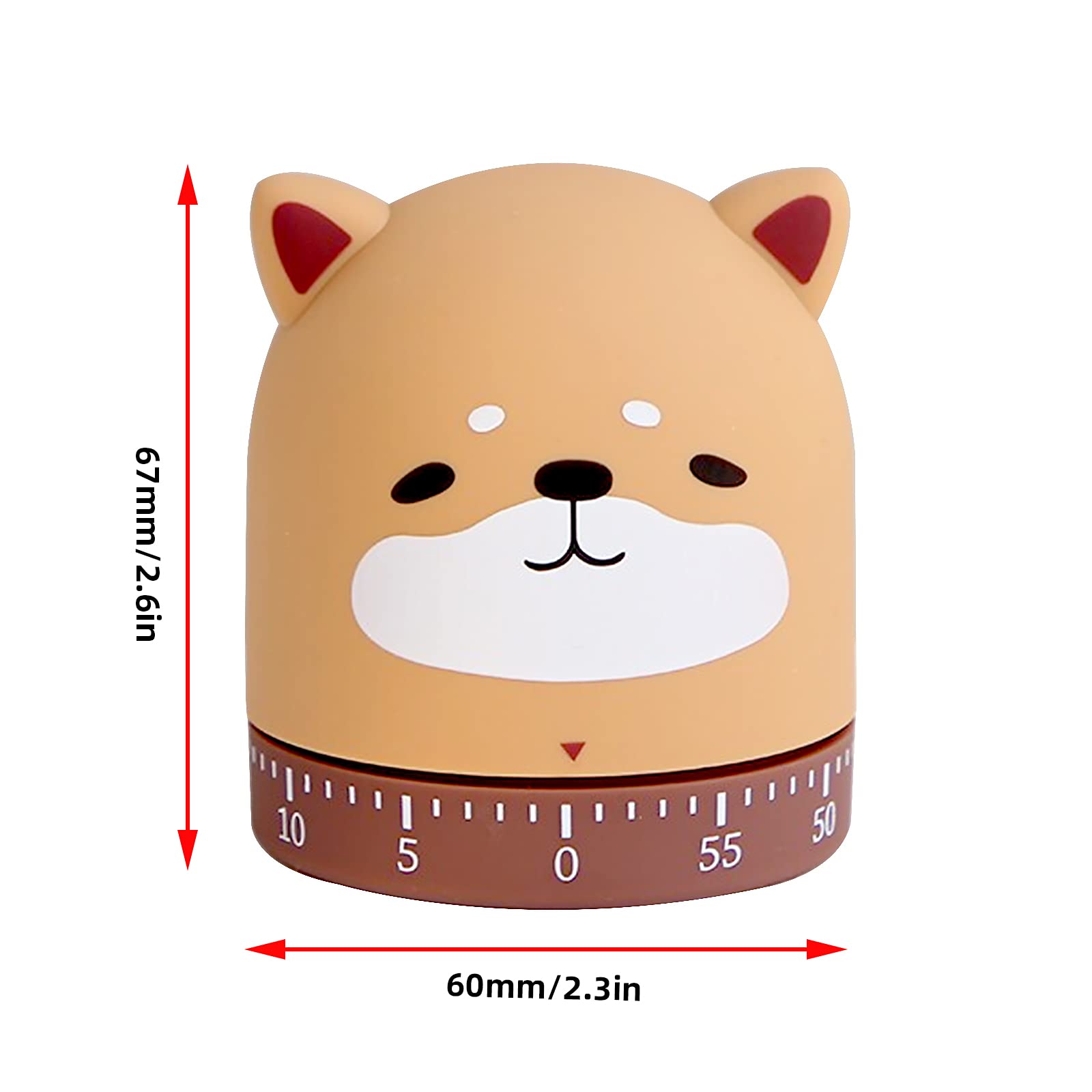 VideoPUP Cute Mechanical Timer Carton Zoo Mechanical Timer Dog Kitchen Timer Time Management for Cooking Meeting Baking Yoga Study Fitness Exercise Homework(Dog)