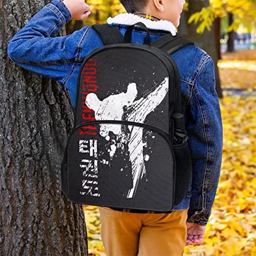 UNICEU Taekwondo Sports Backpack Personalized School Bags Add Your Name Customization Durable Shoulder Backpack for Elementary Preschool Teen Boys Girls