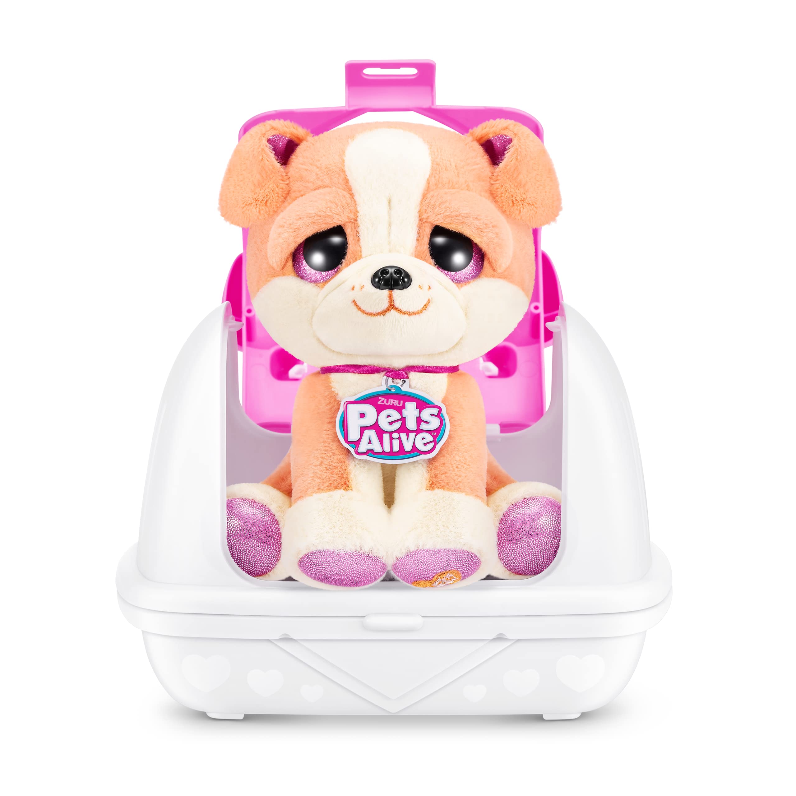 Pets Alive Pet Shop Surprise S3 Puppy Rescue (Bull Dog) by ZURU Surprise Puppy Plush, Ultra Soft Plushies, Compound Surprises Inside, Interactive Toy Pets, Electronic Speak and Repeat