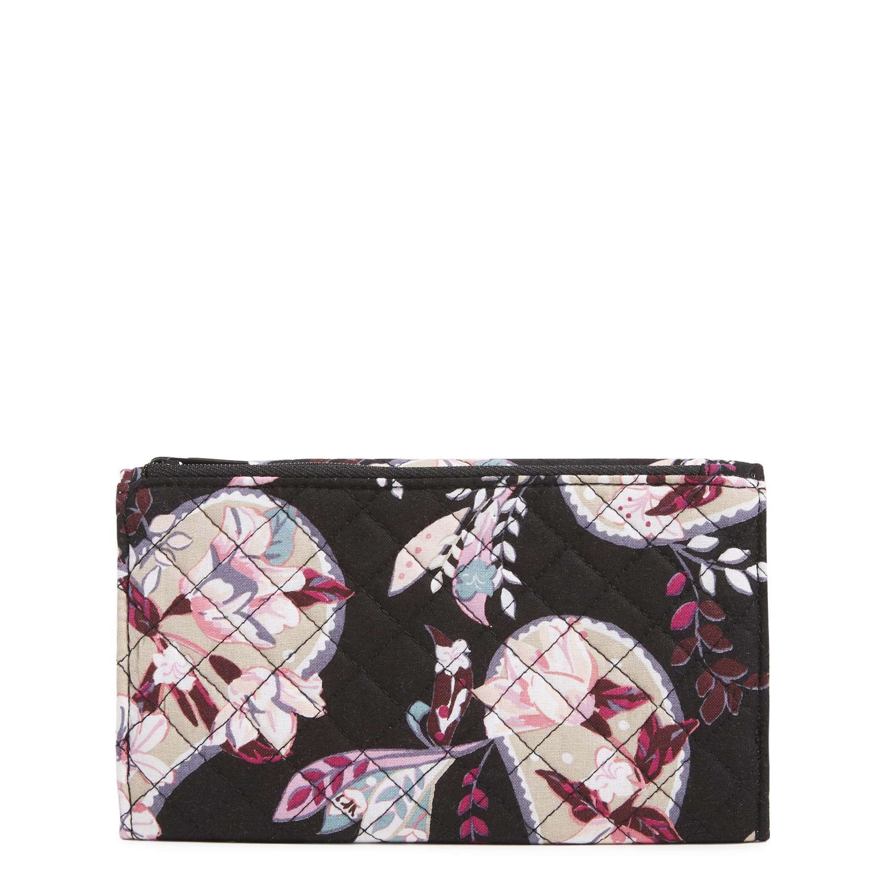 Vera Bradley Women's Cotton Trifold Clutch Wallet With RFID Protection, Citrus Paisley - Recycled Cotton, One Size