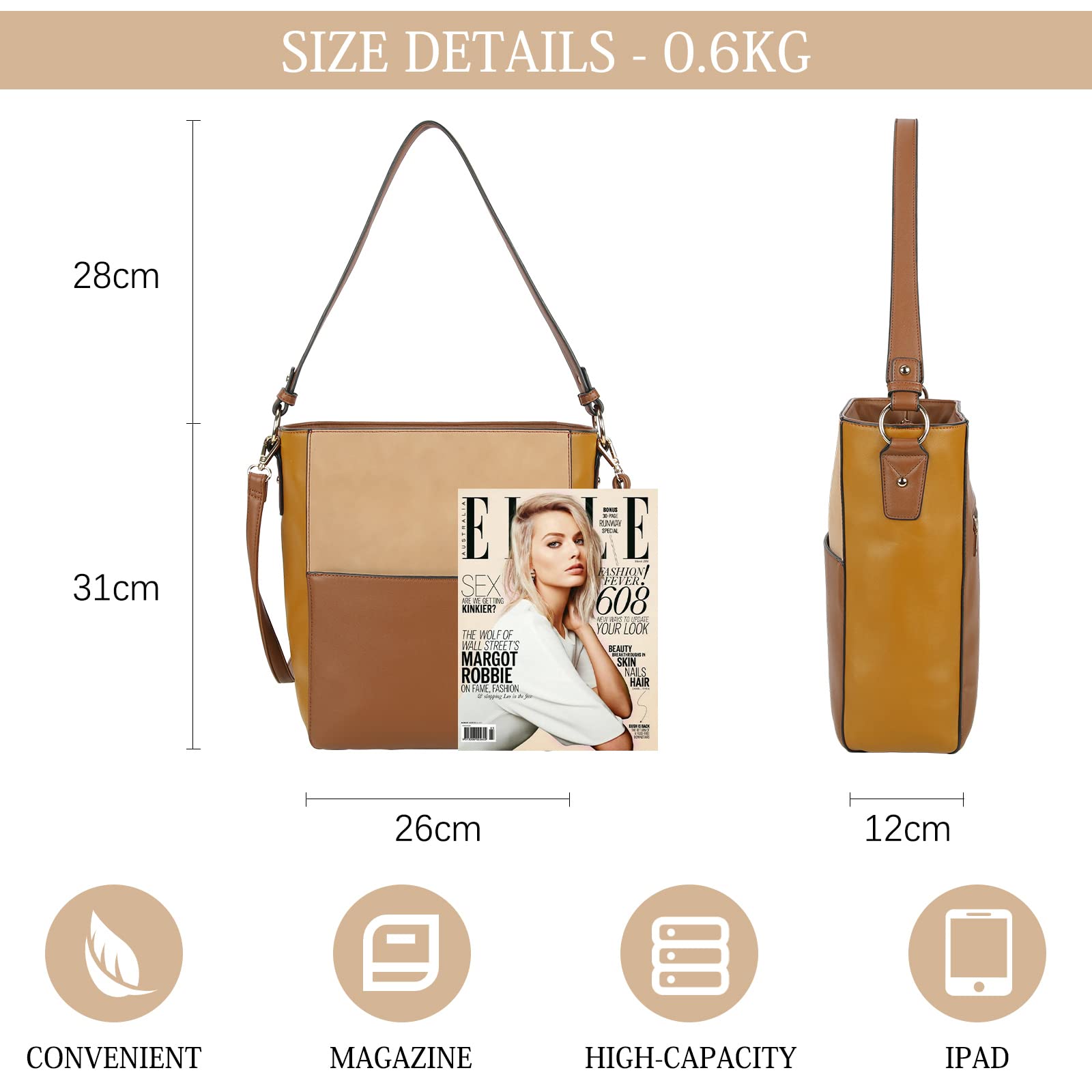 Women Handbags Tote Bag Vegan Leather Large Shoulder Bag Top Handle Satchel Purses for School Work Travel