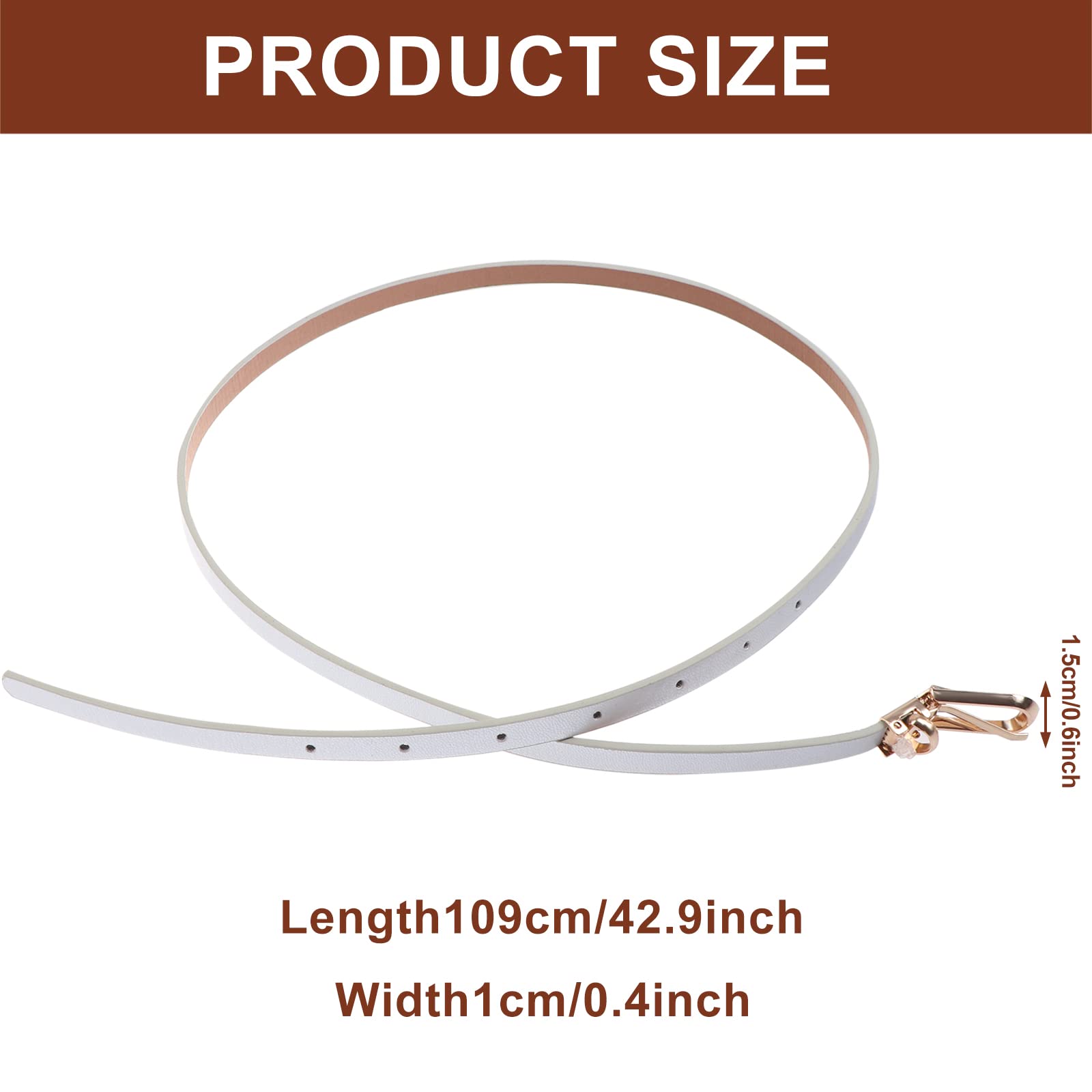 Uoeo Set of 10 Womens Thin Belts Women Skinny PU Leather Belt Adjustable Thin Waist Belt