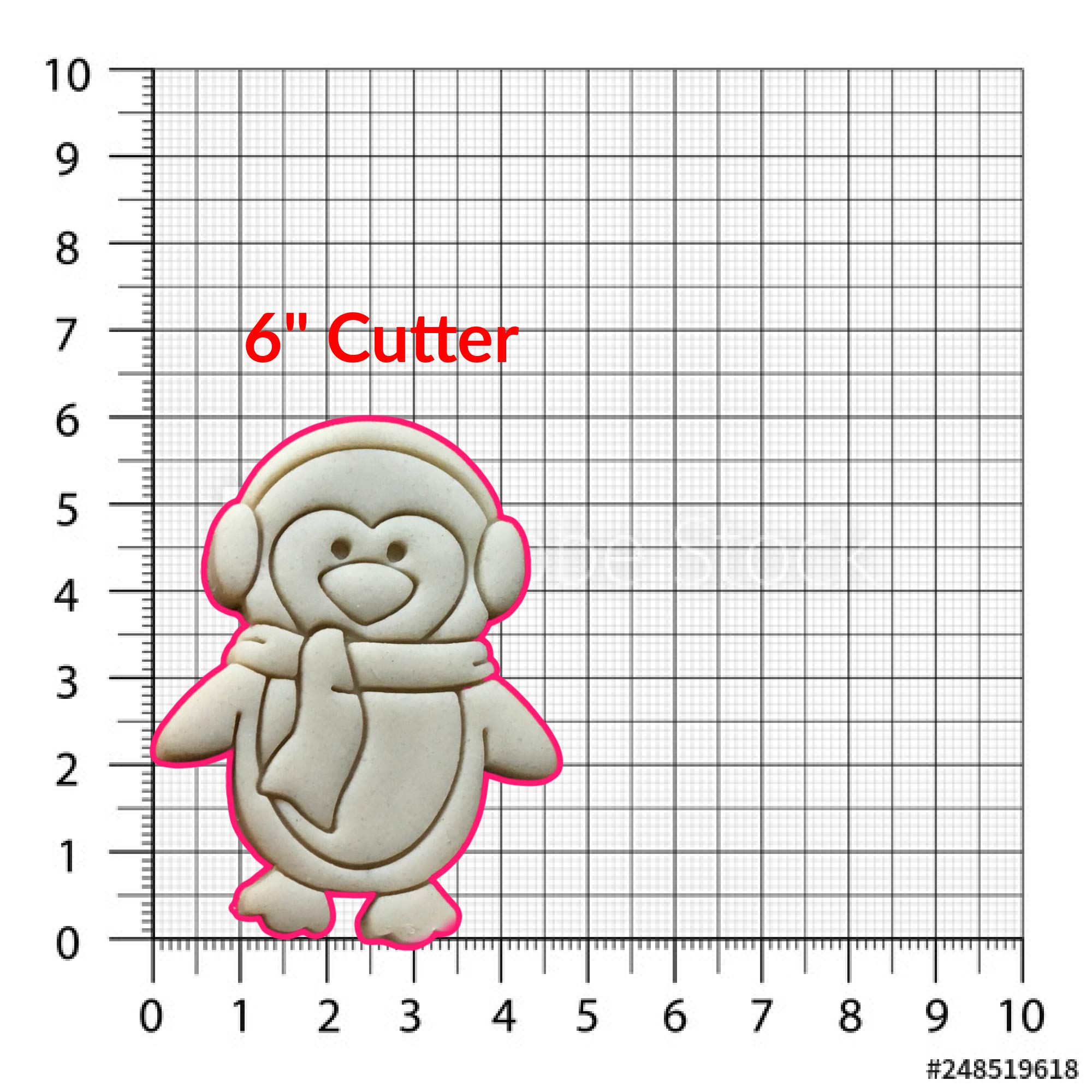 Sweet Prints Inc Penguin with Earmuffs Cookie Cutter - Dishwasher Safe