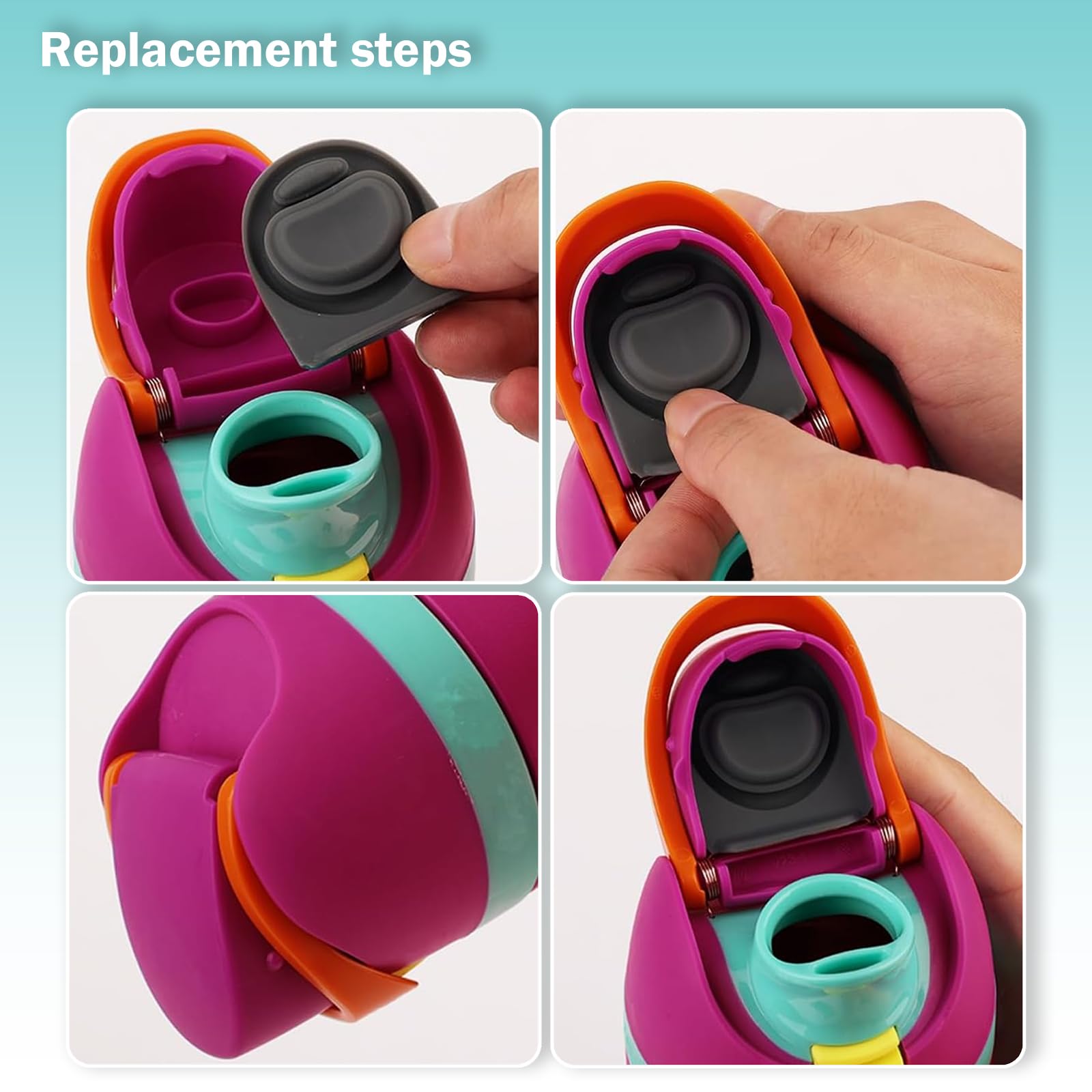 Roliabtol 4pcs Replacement Stopper Compatible with Owala FreeSip 32oz 40oz, Leak Proof Cap Stopper for Owala 19/24/32/40oz Water Bottle Top Lid Replacement Parts Water Bottle Gasket Accessories